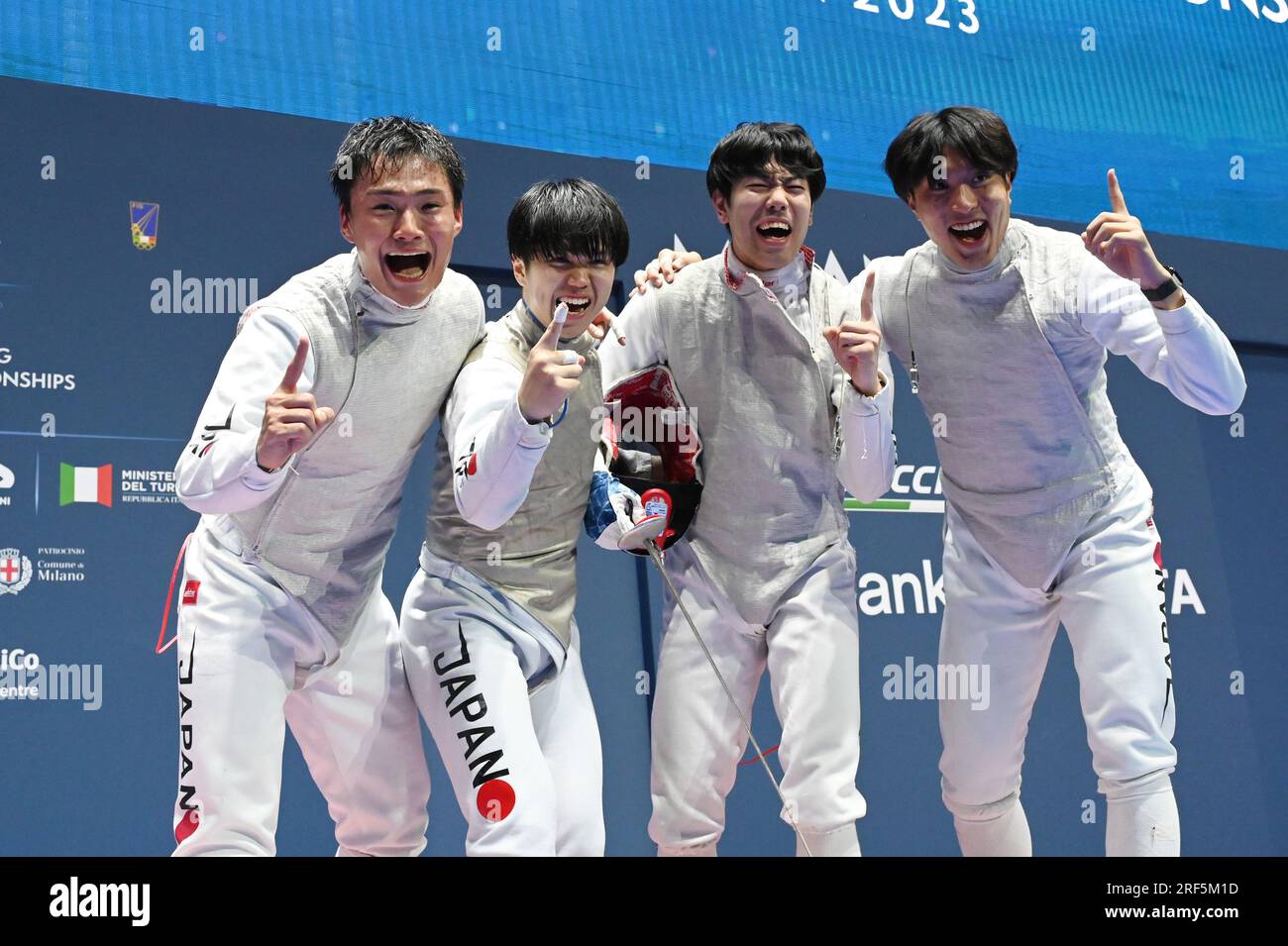 Team Japan (from left; Kyosuke Matsuyama, Kazuki Iimura, Takahiro ...