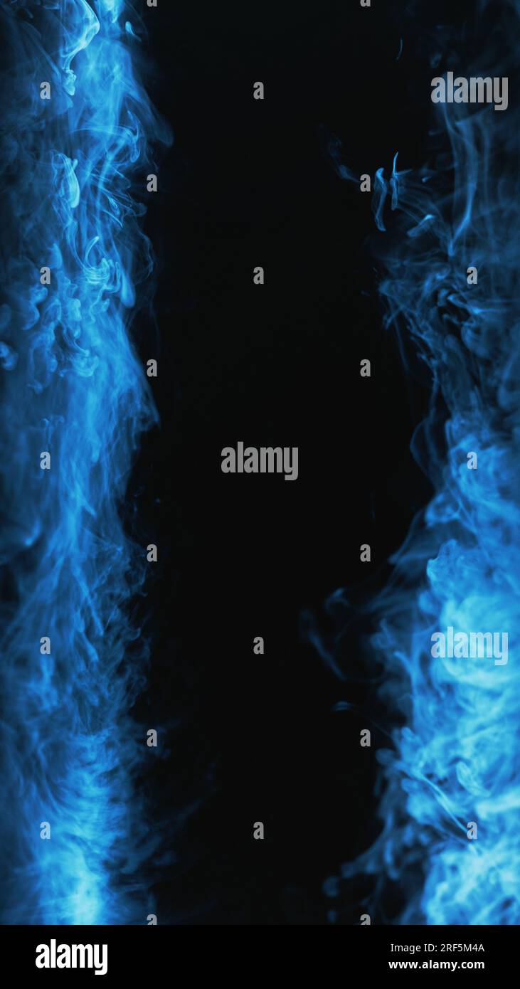Mist frame smoke background blue color vapor black Stock Photo - Alamy
