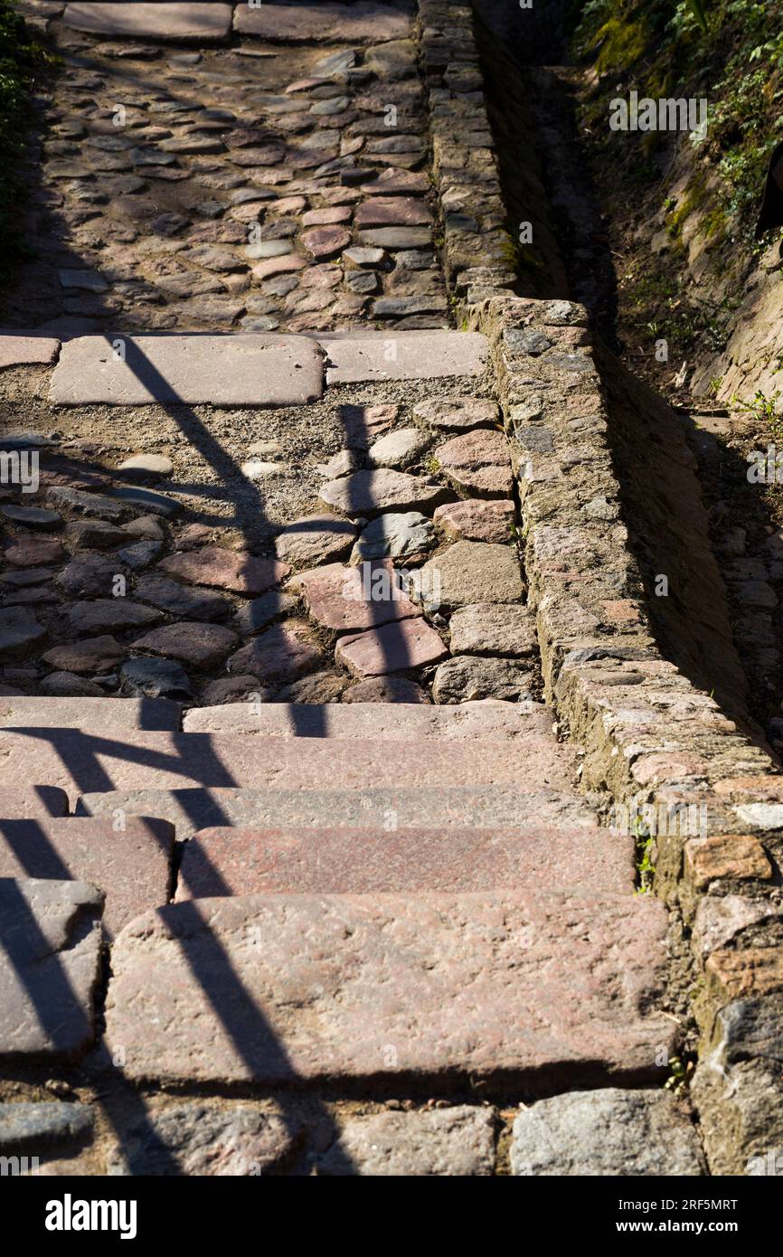 old stone staircase for the convenience of pedestrian traffic on ...