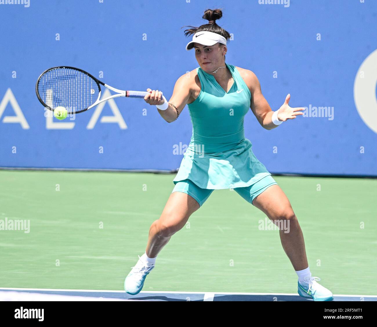 Washington, D.C, USA. 31st July, 2023. BIANCA ANDREESCU hits a forehand ...