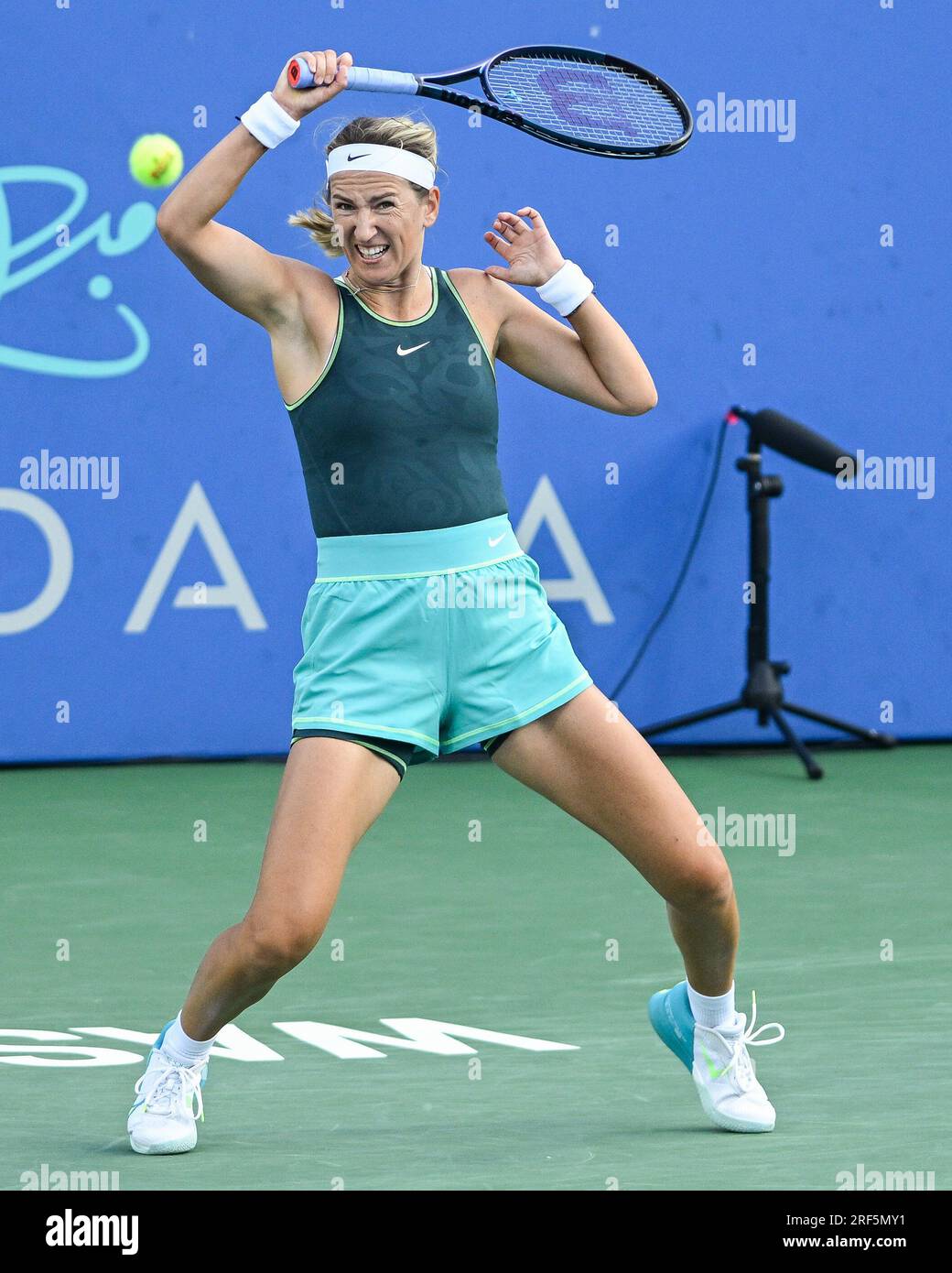 Washington, D.C, USA. 31st July, 2023. VICTORIA AZARENKA hits a ...
