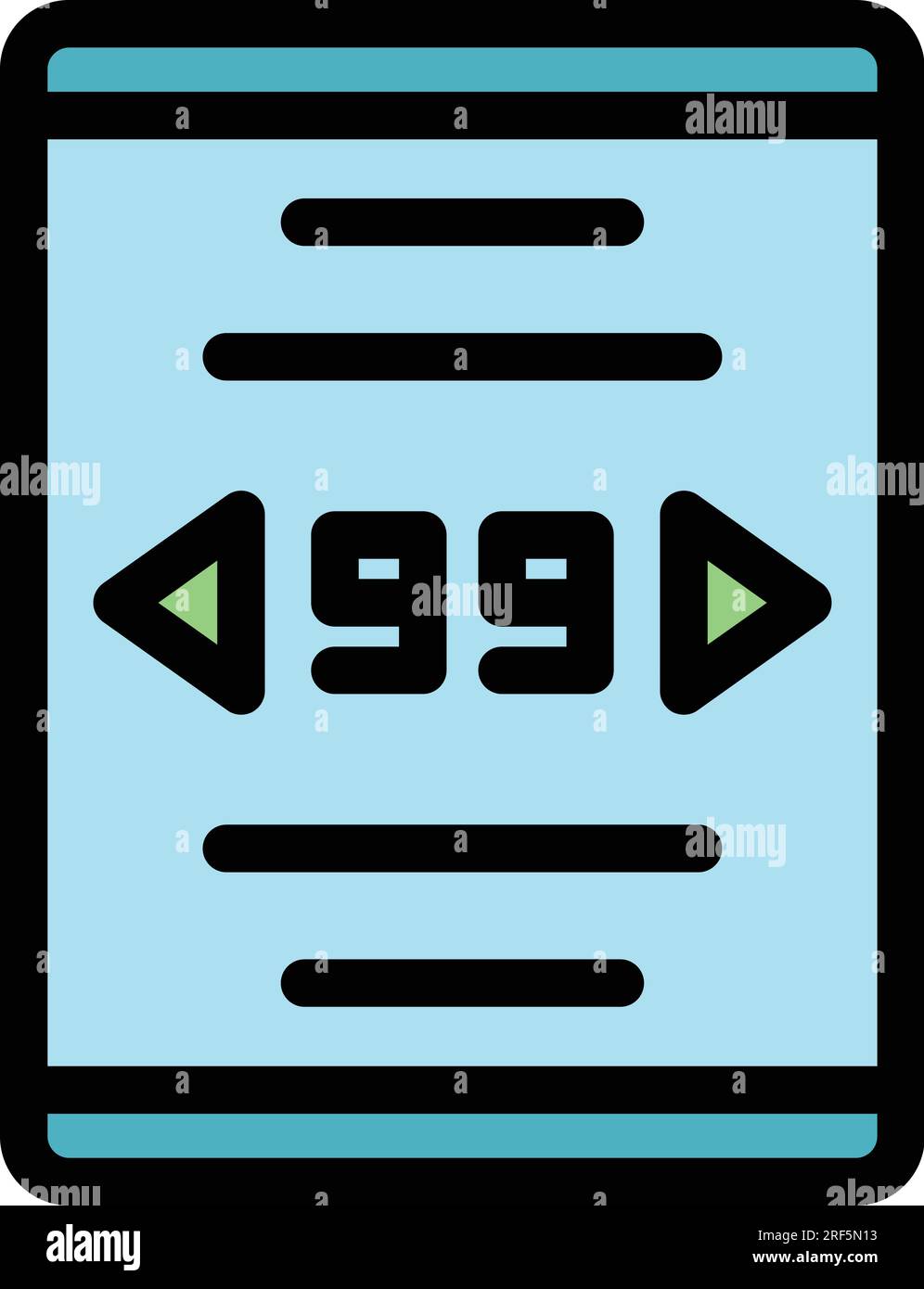 Countdown icon outline vector. Time duration. Timer digital color flat ...