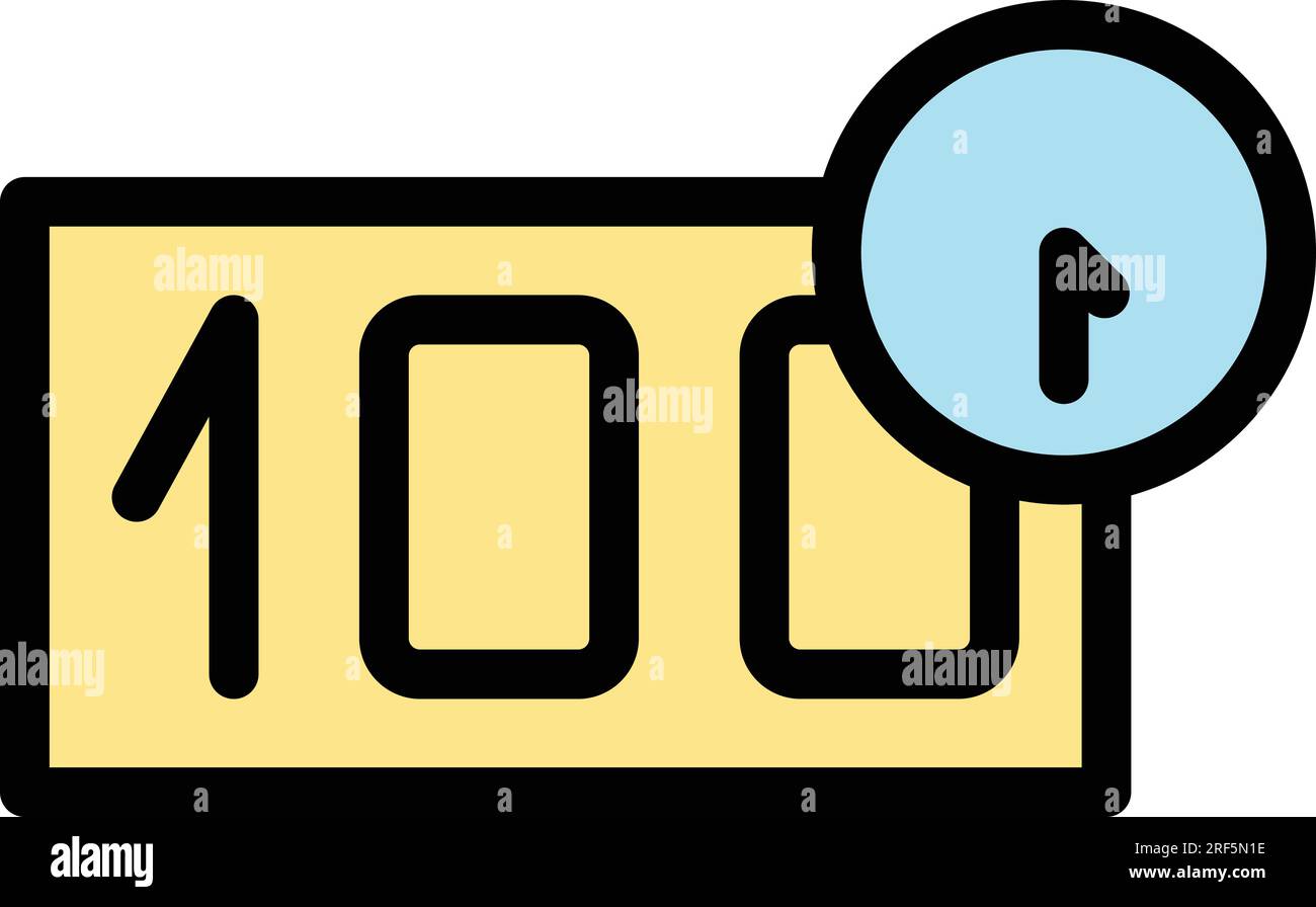 Duration icon outline vector. Clock time. Hourglass calendar color flat ...