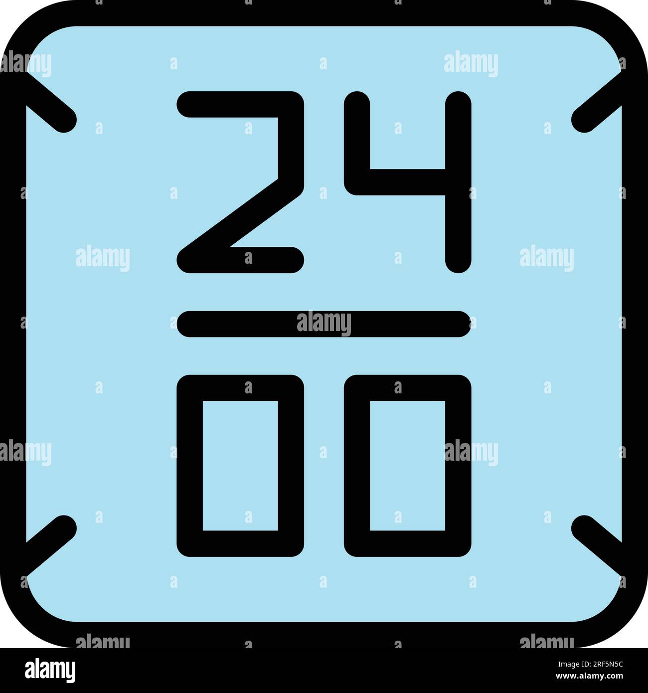 Digital timer icon outline vector. Sand hour. Open number color flat ...