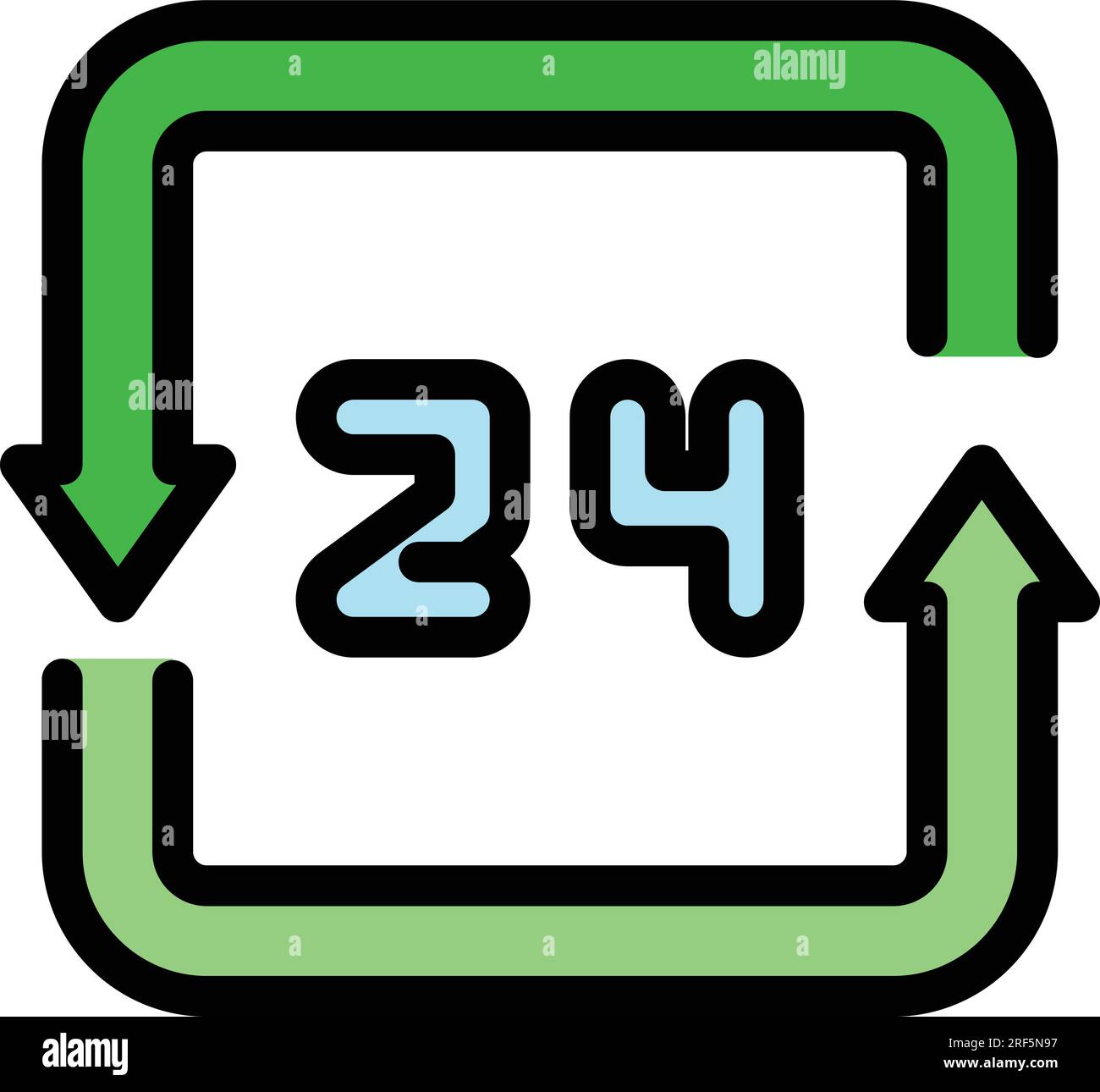 New Timer Duration Icon Outline Vector Open Number Time Clock Color