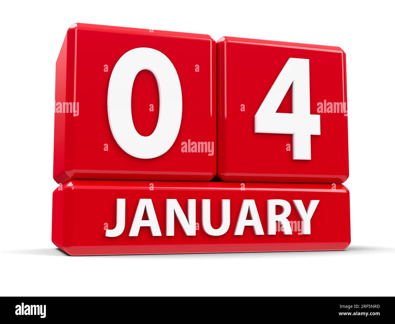 Red cubes - The Fourth of January - on a white table, three-dimensional ...