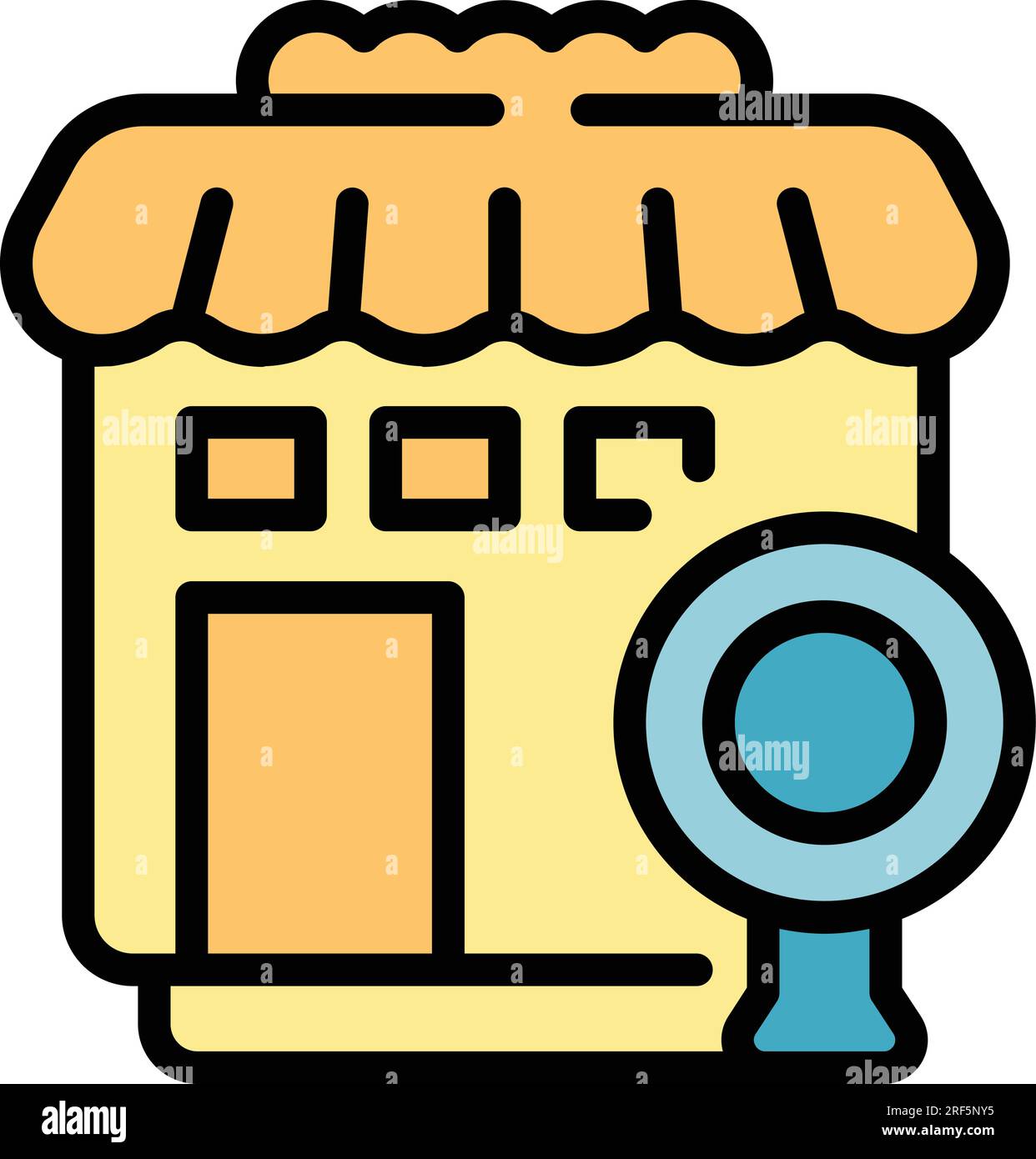 Store location icon outline vector. Shop map. Mall button color flat ...