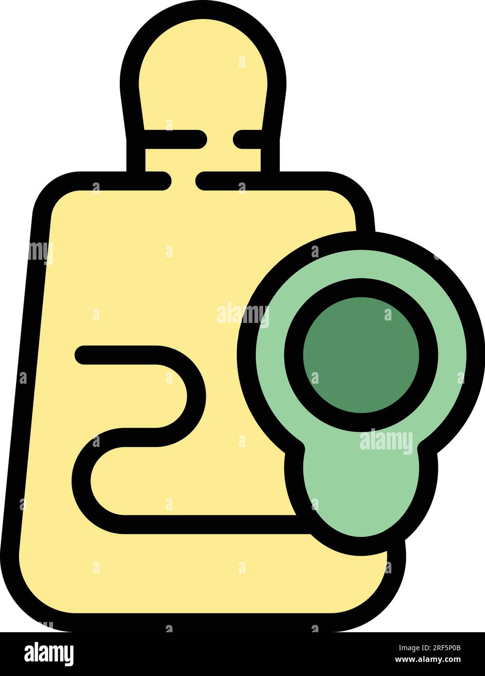 Shop bag location icon outline vector. Store map. Point mall color flat ...