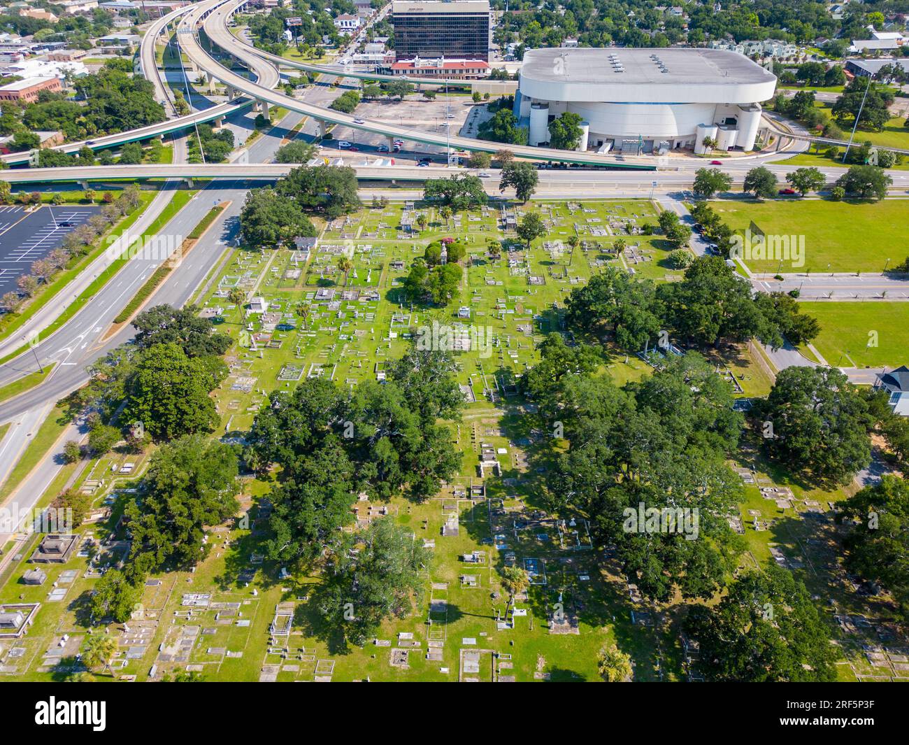 Aerial photo St Michaels Cemetery Pensacola Florida Stock Photo - Alamy