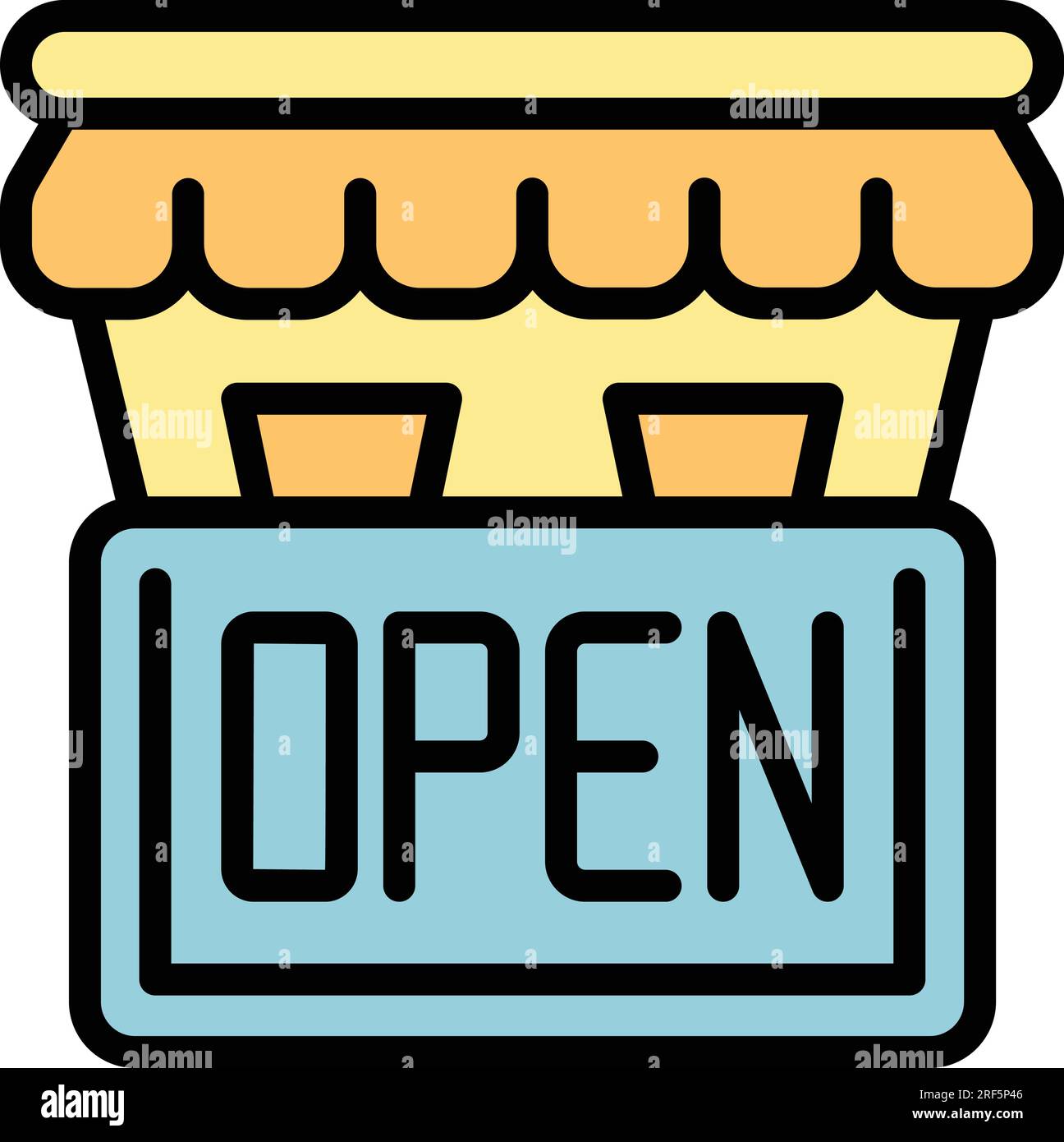 Open store icon outline vector. Map shop. Gps mall color flat Stock ...