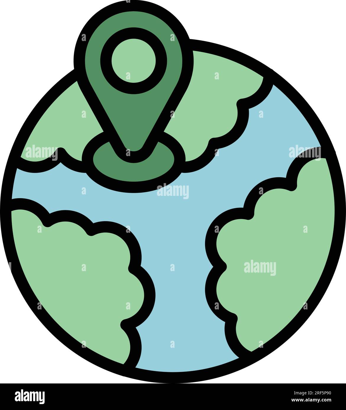 Global store point icon outline vector. Shop map. Gps supermarket color ...