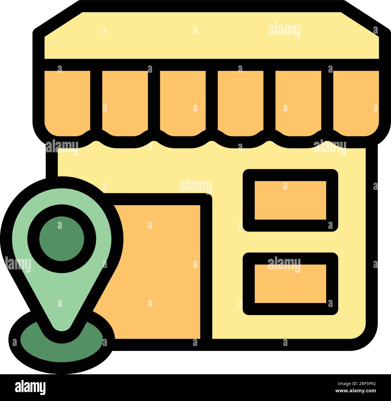Street shop location icon outline vector. Store map. Pin point color ...