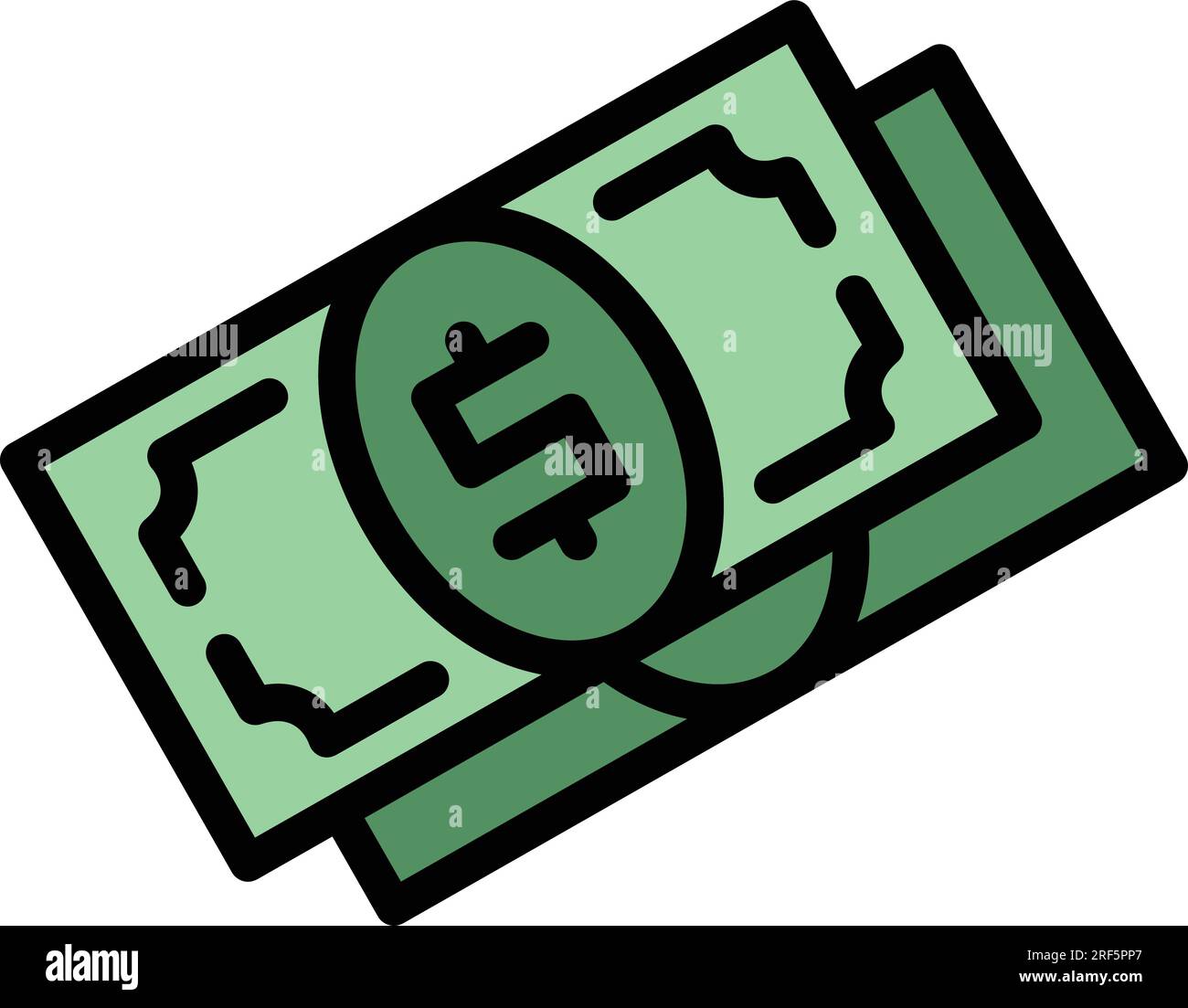 Cash money icon outline vector. Bank app. Card smart color flat Stock ...
