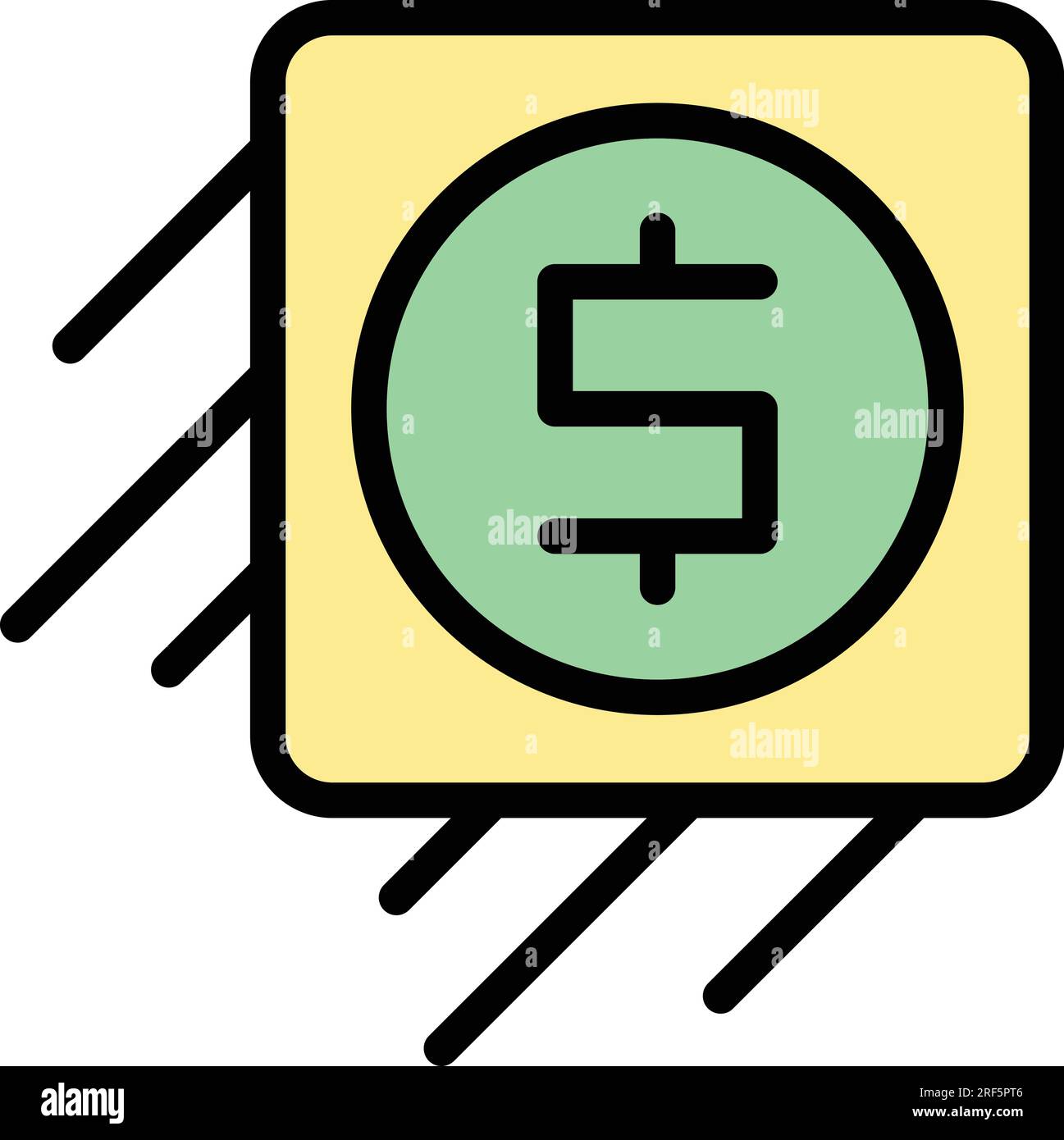 Fast money transfer icon outline vector. App credit. Send payment color ...