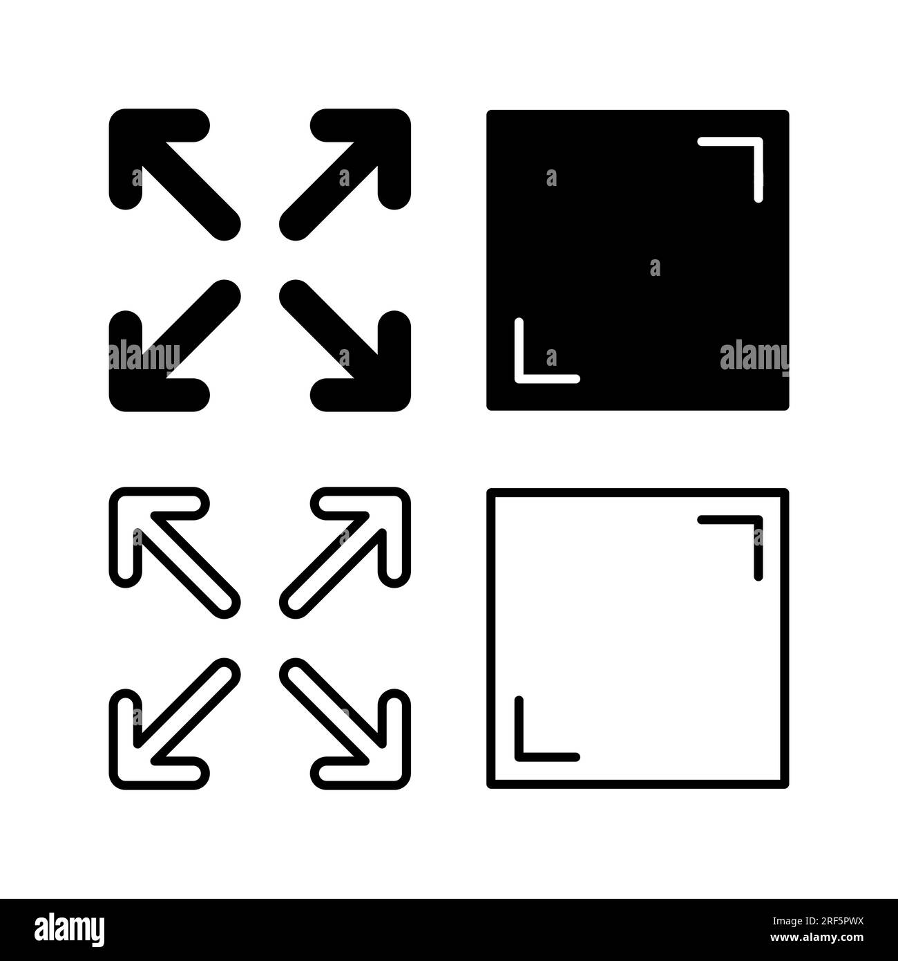 Fullscreen icon vector. expand fullscreen icon Stock Vector Image & Art ...