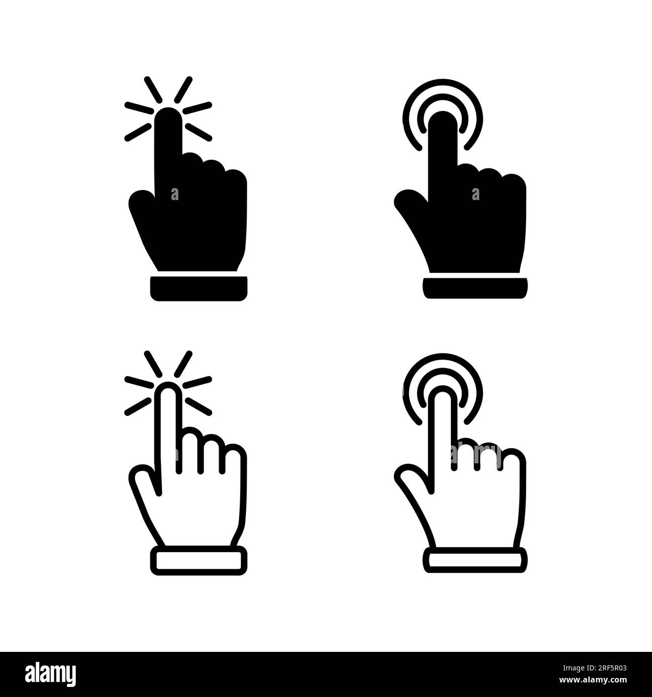 hand click icon vector. clicking finger icon. pointer icon Stock Vector ...