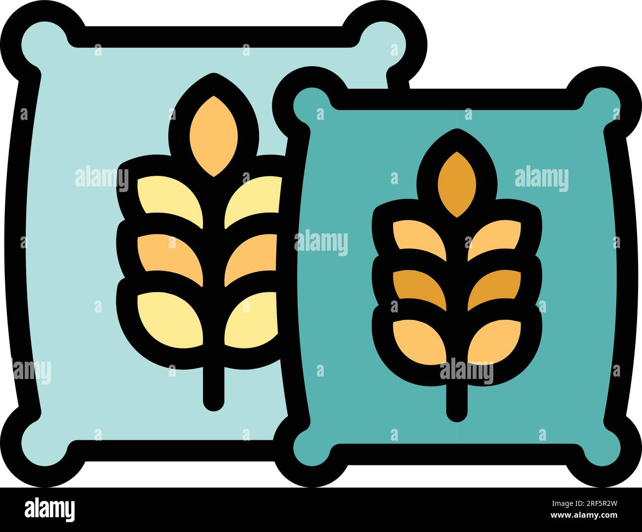 Wheat sack icon outline vector. Bag grain. Farm seed color flat Stock ...