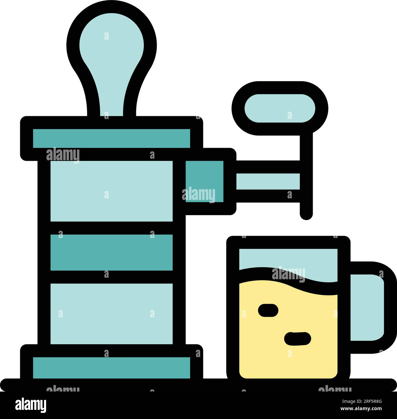 Beer mug icon outline vector. Tank process. Tank drink color flat Stock ...
