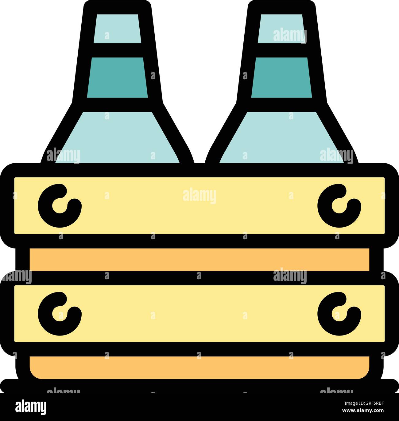 Full beer box icon outline vector. Brewery drink. Tank drink color flat ...