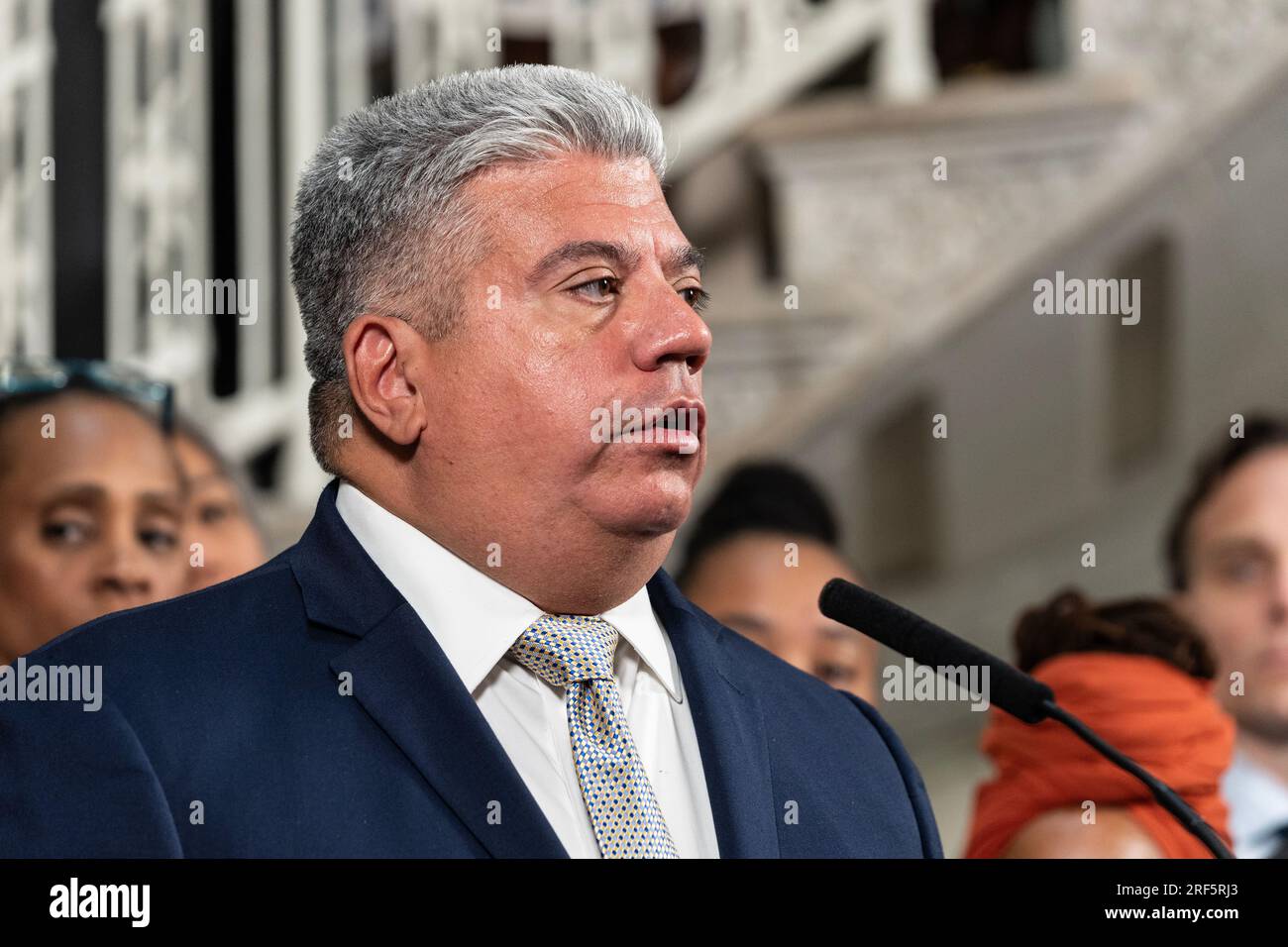 Brooklyn District Attorney Eric Gonzalez speaks during public safety ...