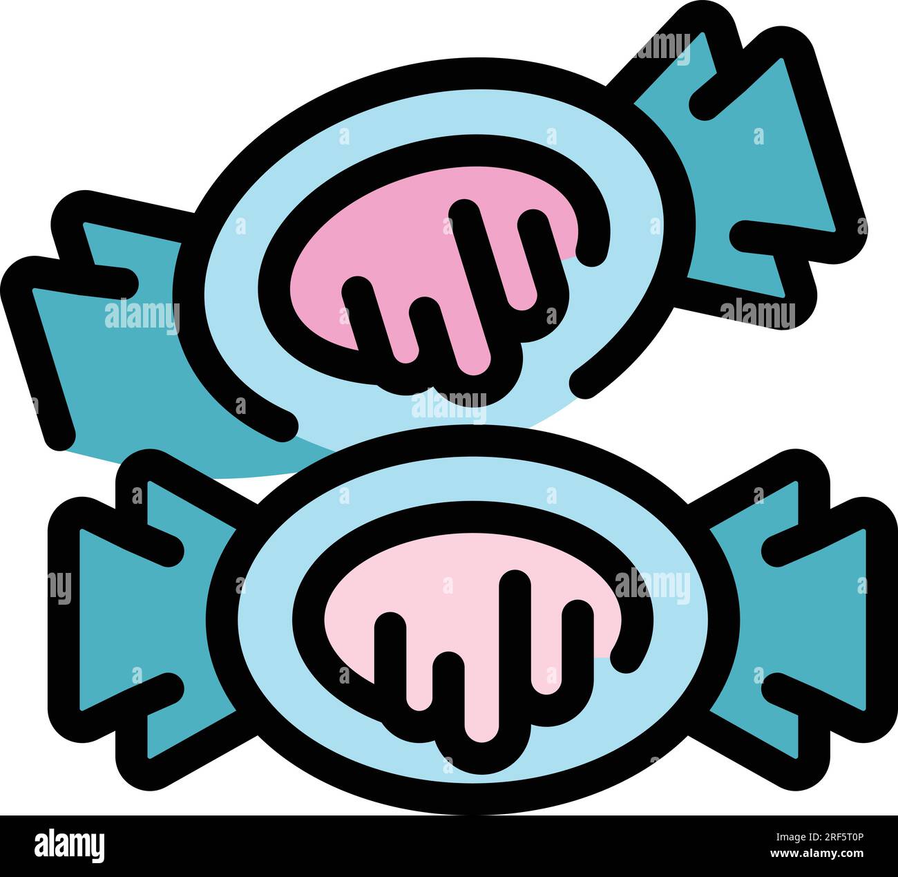 Jelly bonbon icon outline vector. Candy fruit. Dessert gum color flat ...