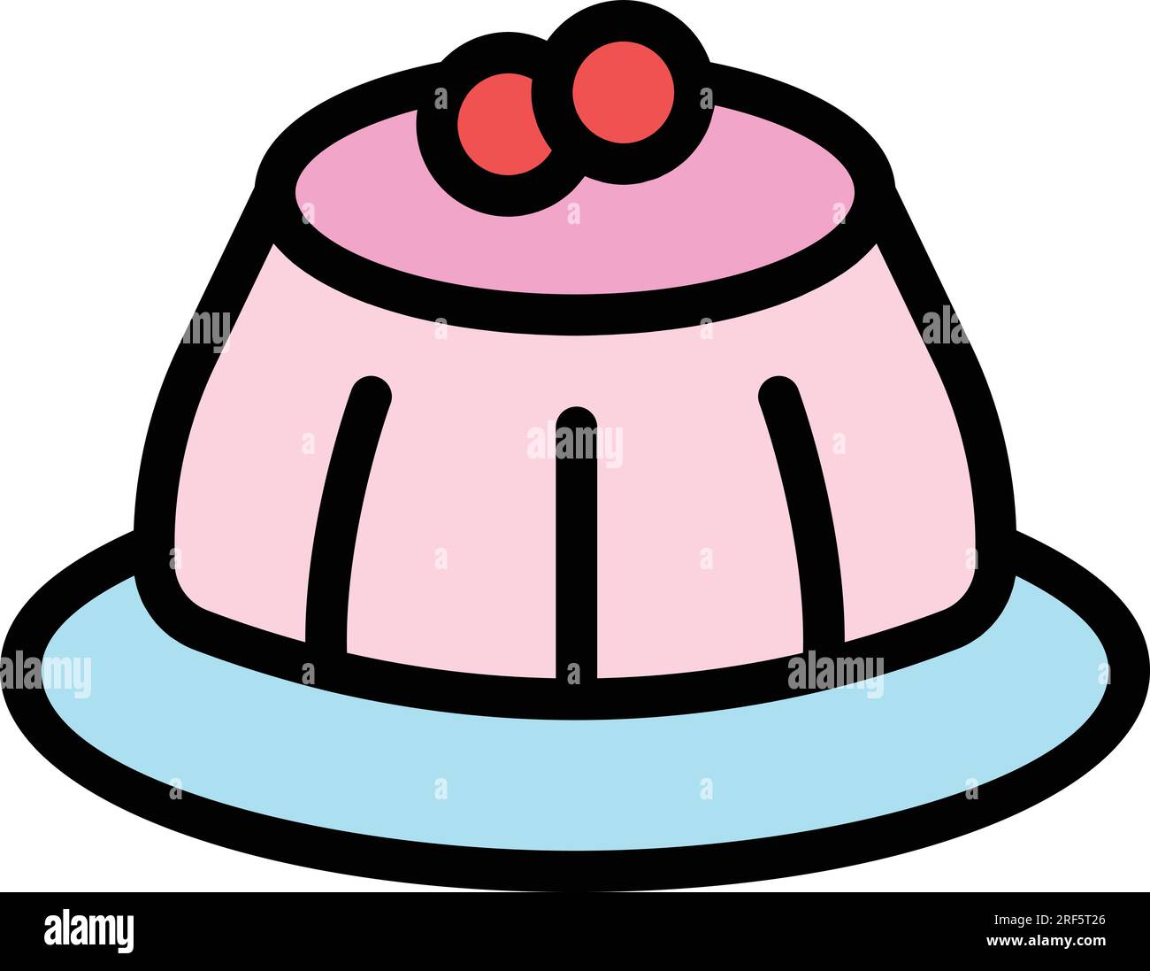 Jelly cake icon outline vector. Gelatin bean. Candy fruit color flat ...