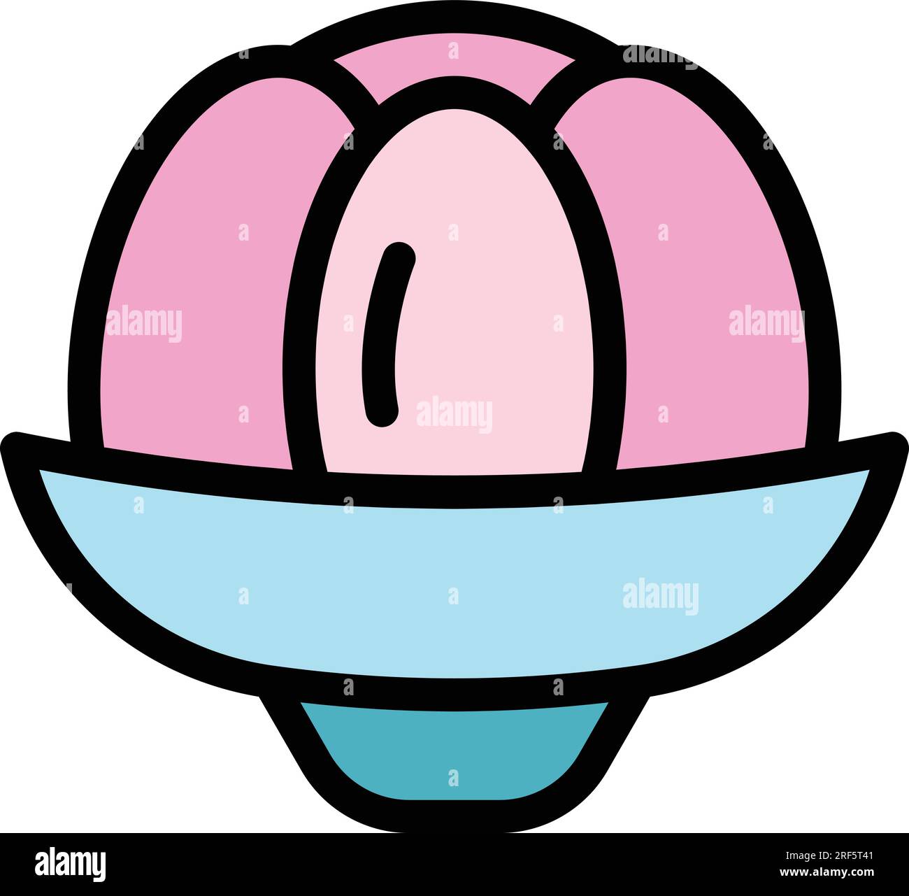 Jelly dessert icon outline vector. Shiny fruit. Bean gelatin color flat ...