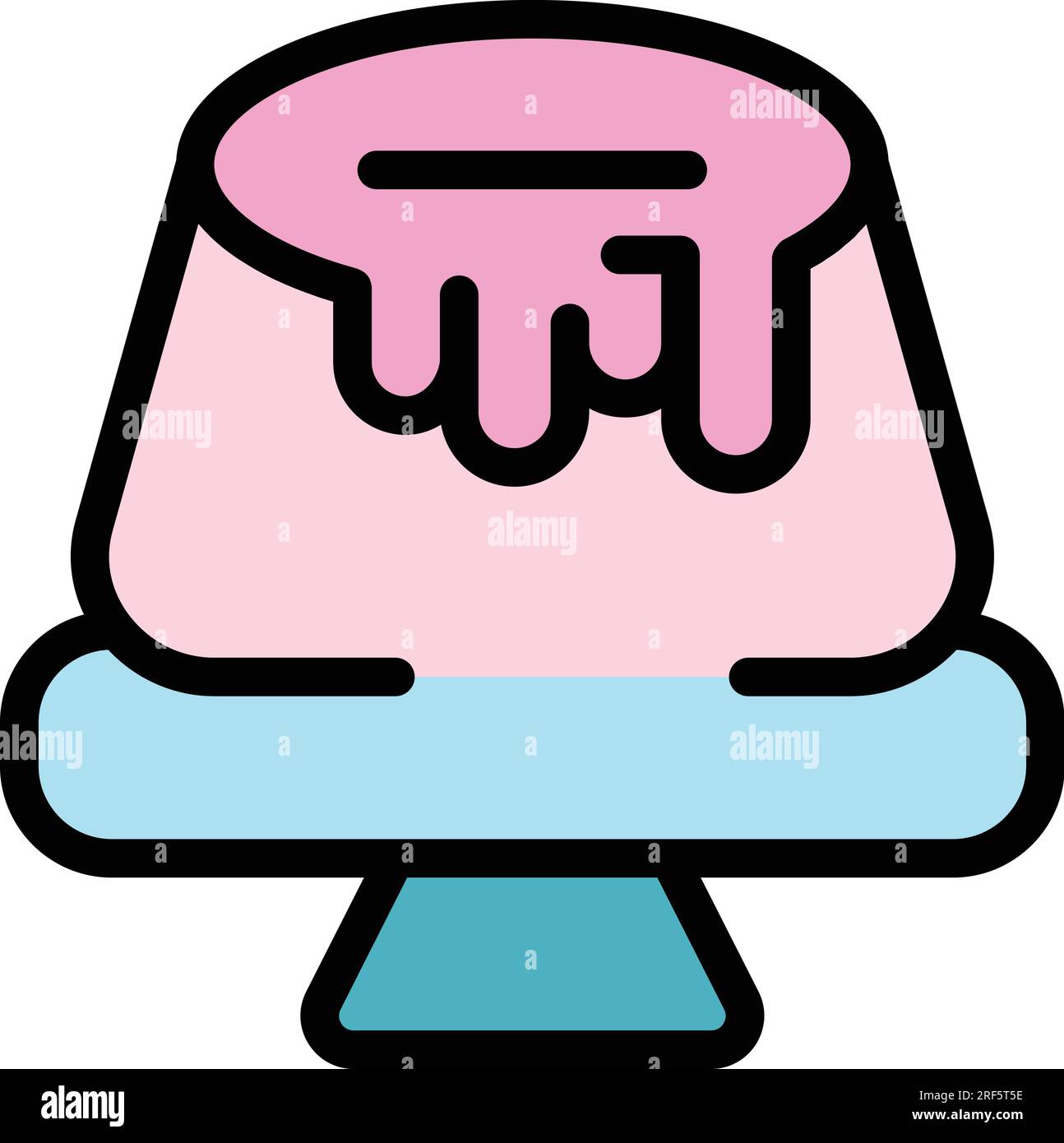 Jelly cake icon outline vector. Bright dessert. Bear fruit color flat ...