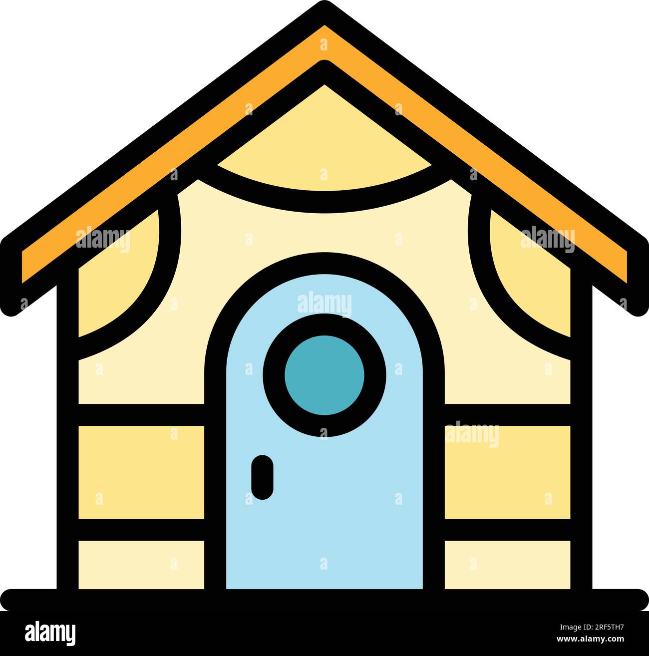 Hay bungalow icon outline vector. Ocean villa. House village color flat ...
