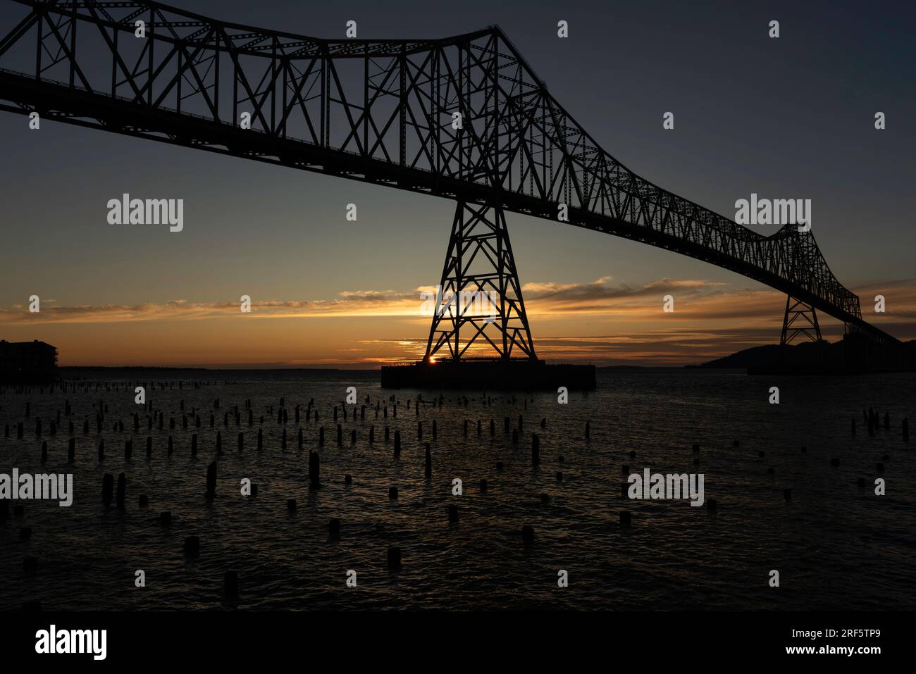This is the Astoria-Megler Bridge in Astoria, Oregon, which sits at the ...