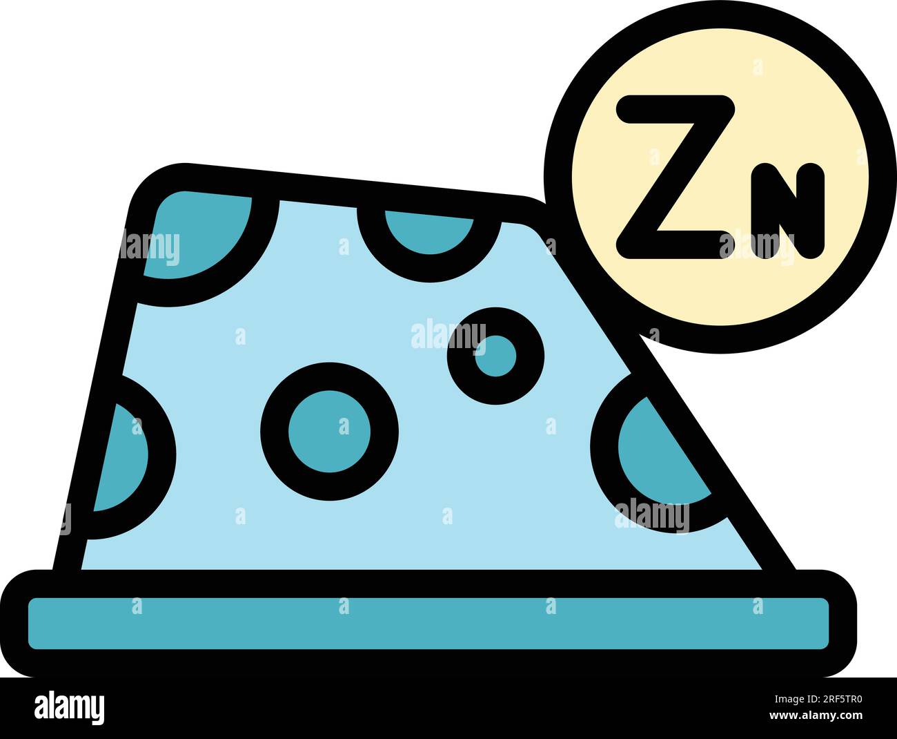 Zn food icon outline vector. Zinc vitamin. Rich chemical color flat ...