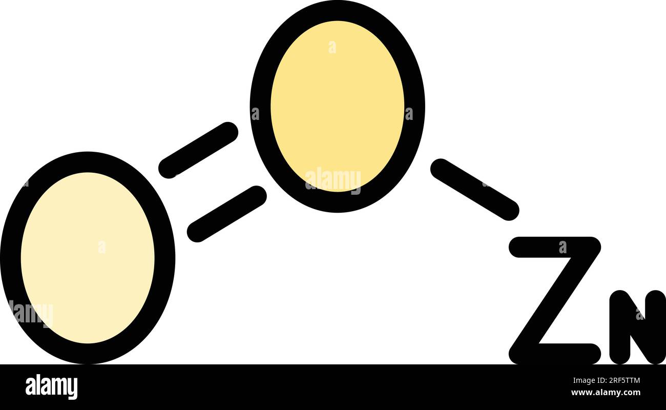 Chemical zinc icon outline vector. Tablet rich. Vitamin food color flat ...
