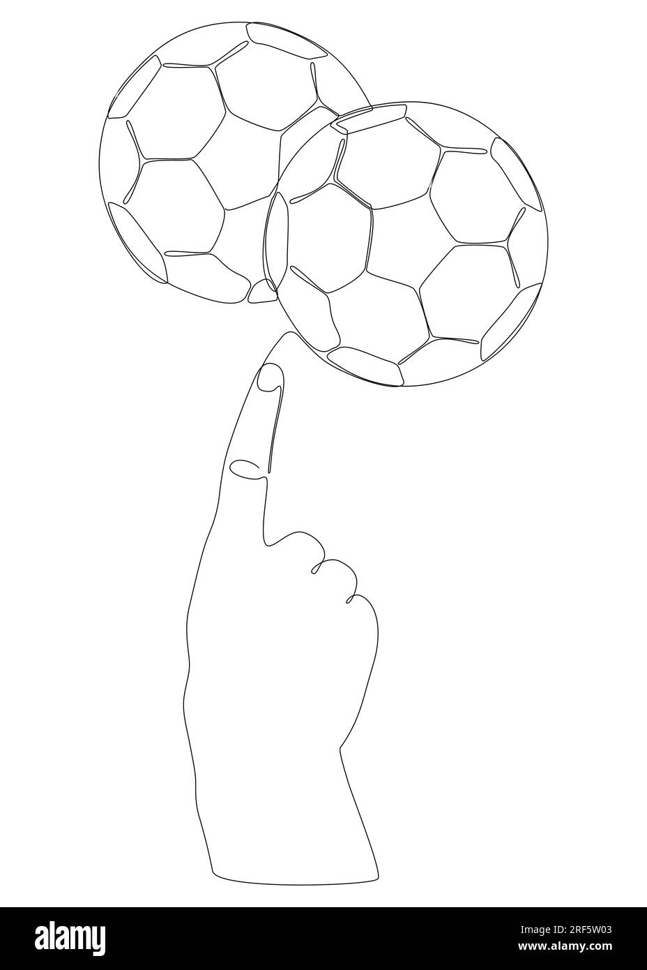 One continuous line of hand with Football, Soccer ball. Thin Line ...