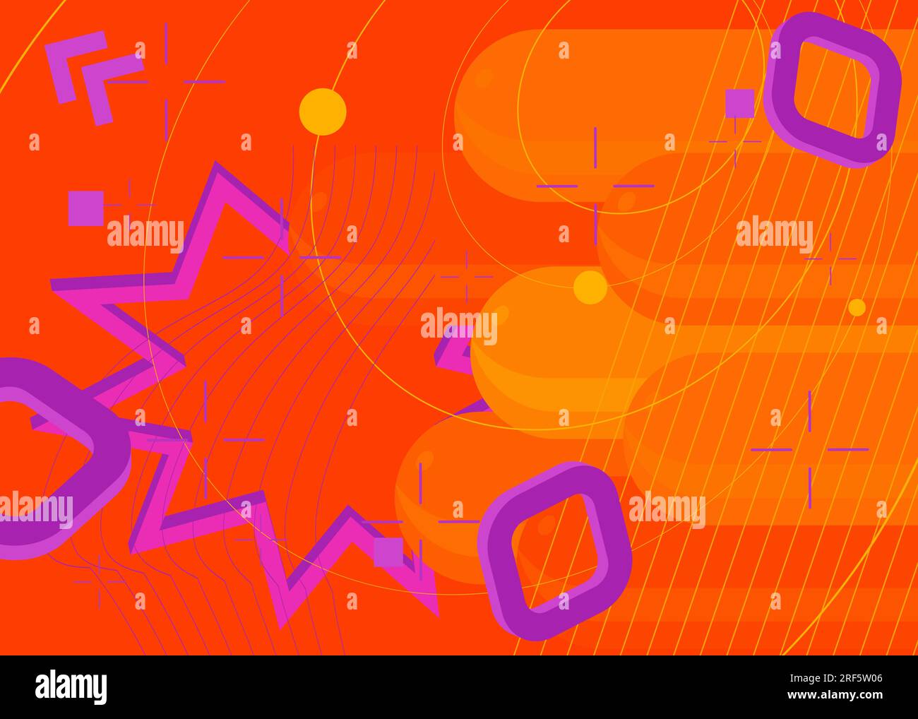 Orange and purple geometrical graphic retro theme background ...