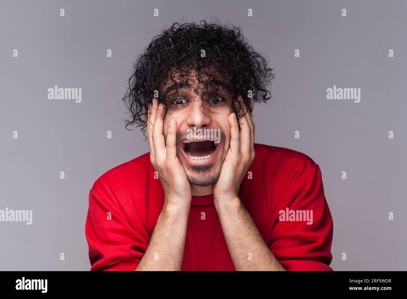 Man red cheeks not woman hi-res stock photography and images - Alamy