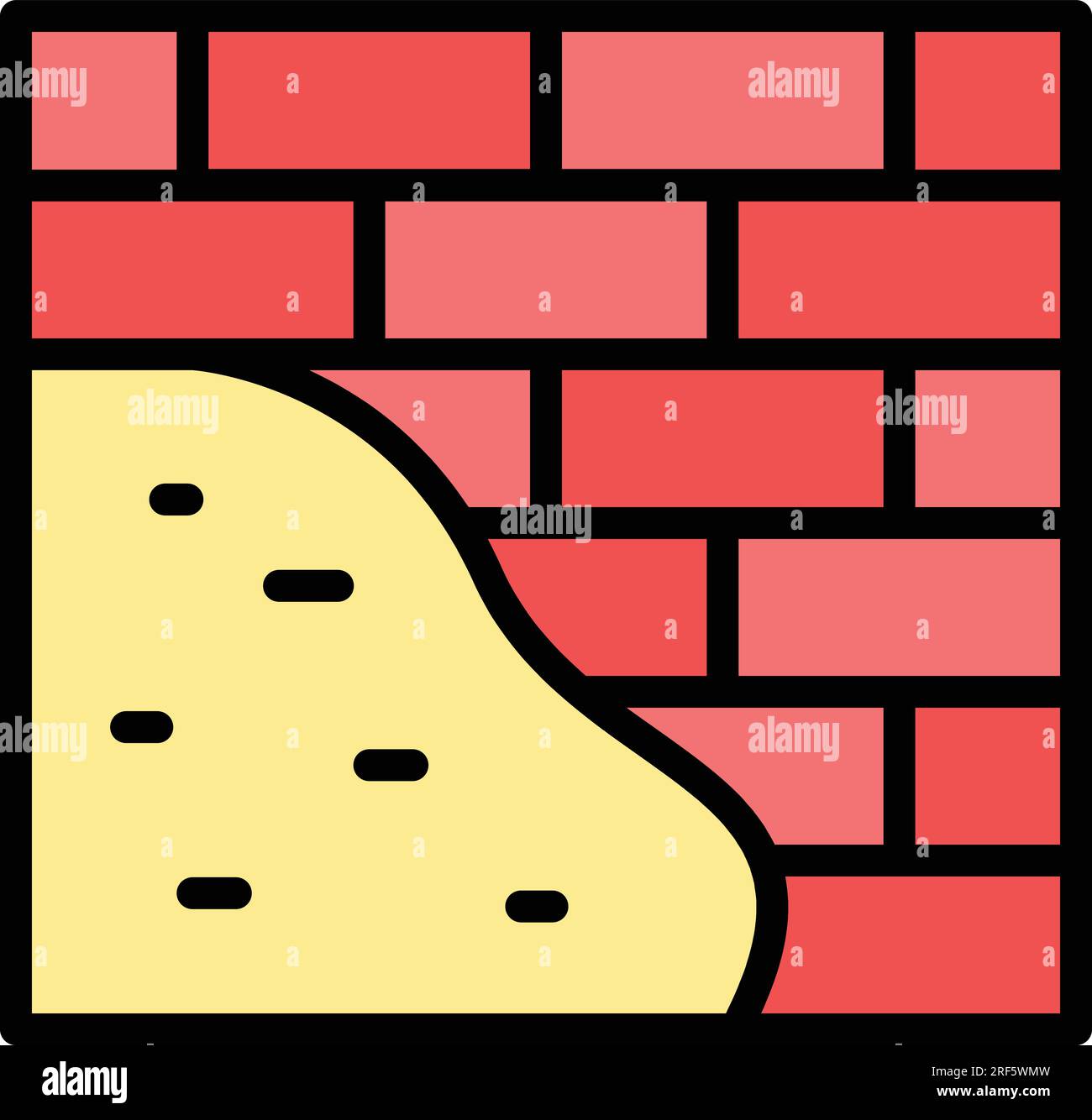New brick wall icon outline vector. Mortar layer. Construction builder ...