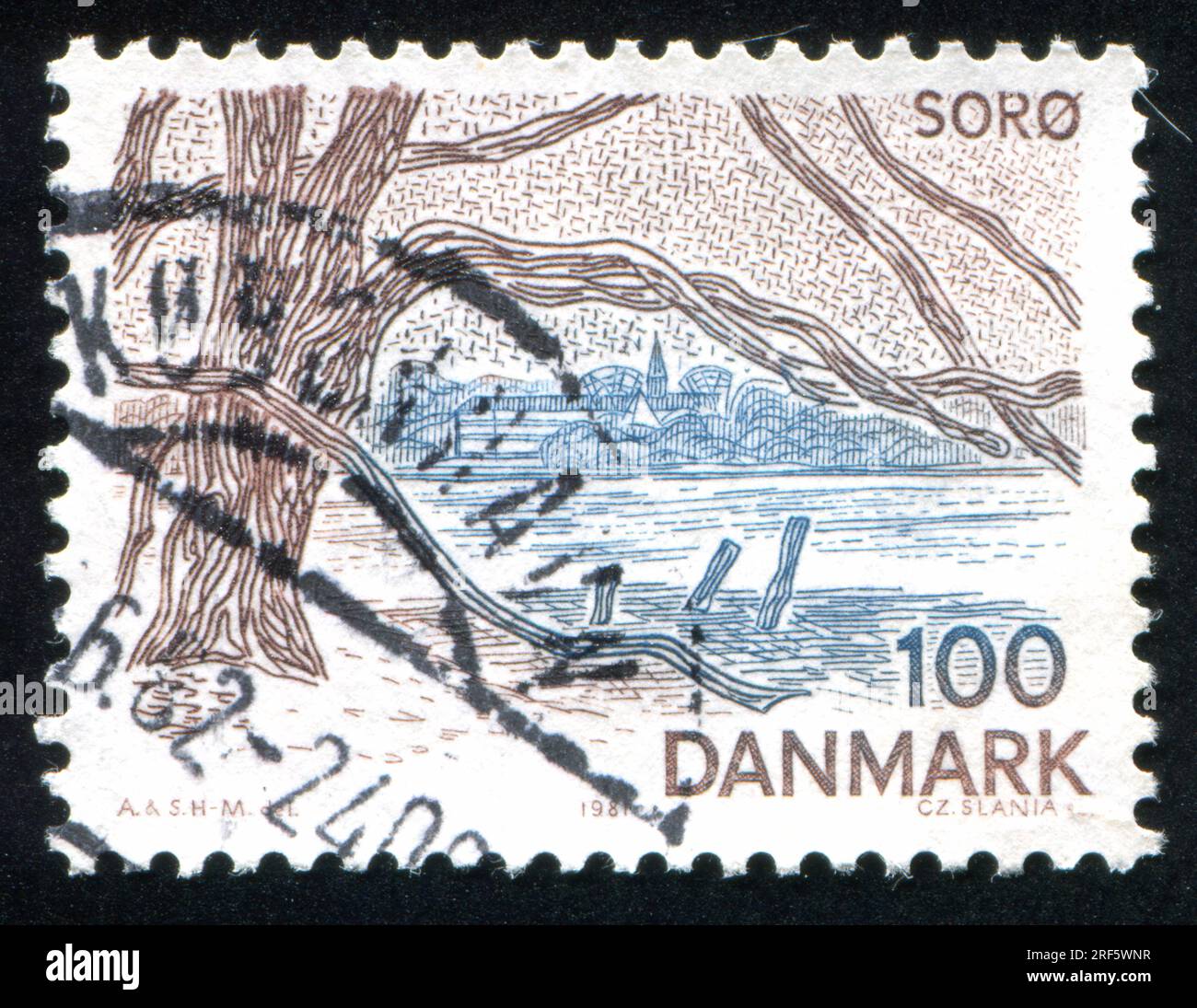 DENMARK - CIRCA 1981: stamp printed by Denmark, shows Soro Lake and ...