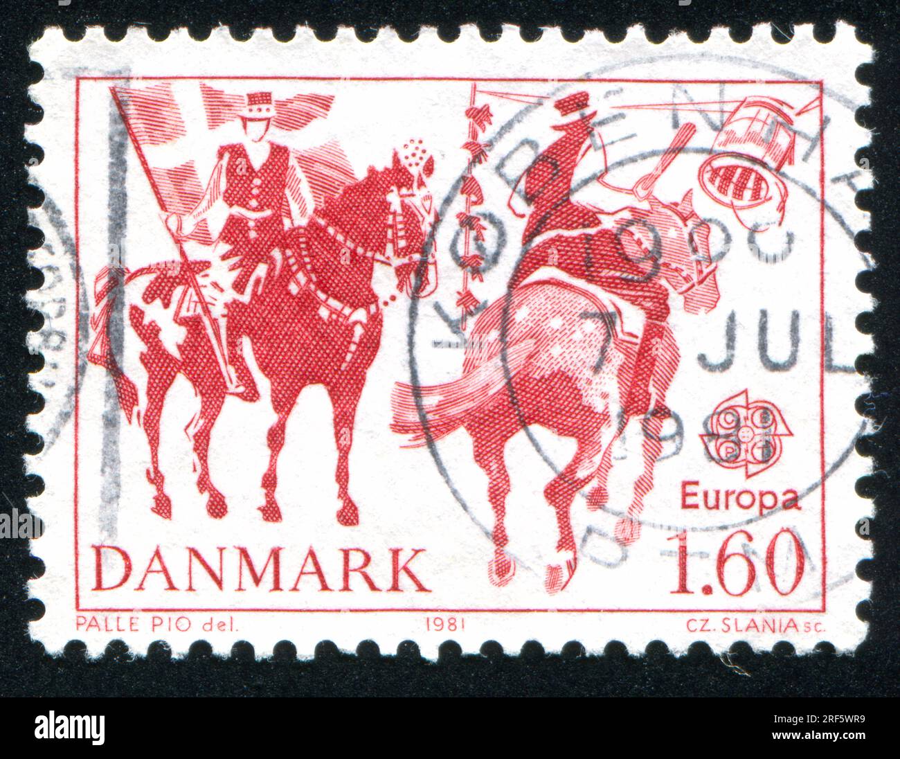 DENMARK - CIRCA 1981: stamp printed by Denmark, shows Tilting at a ...