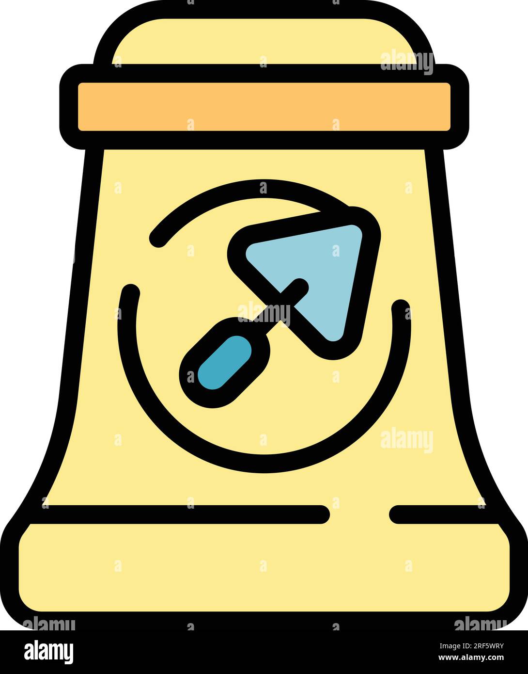 Mortar sack icon outline vector. Stone wall. Brick build color flat ...