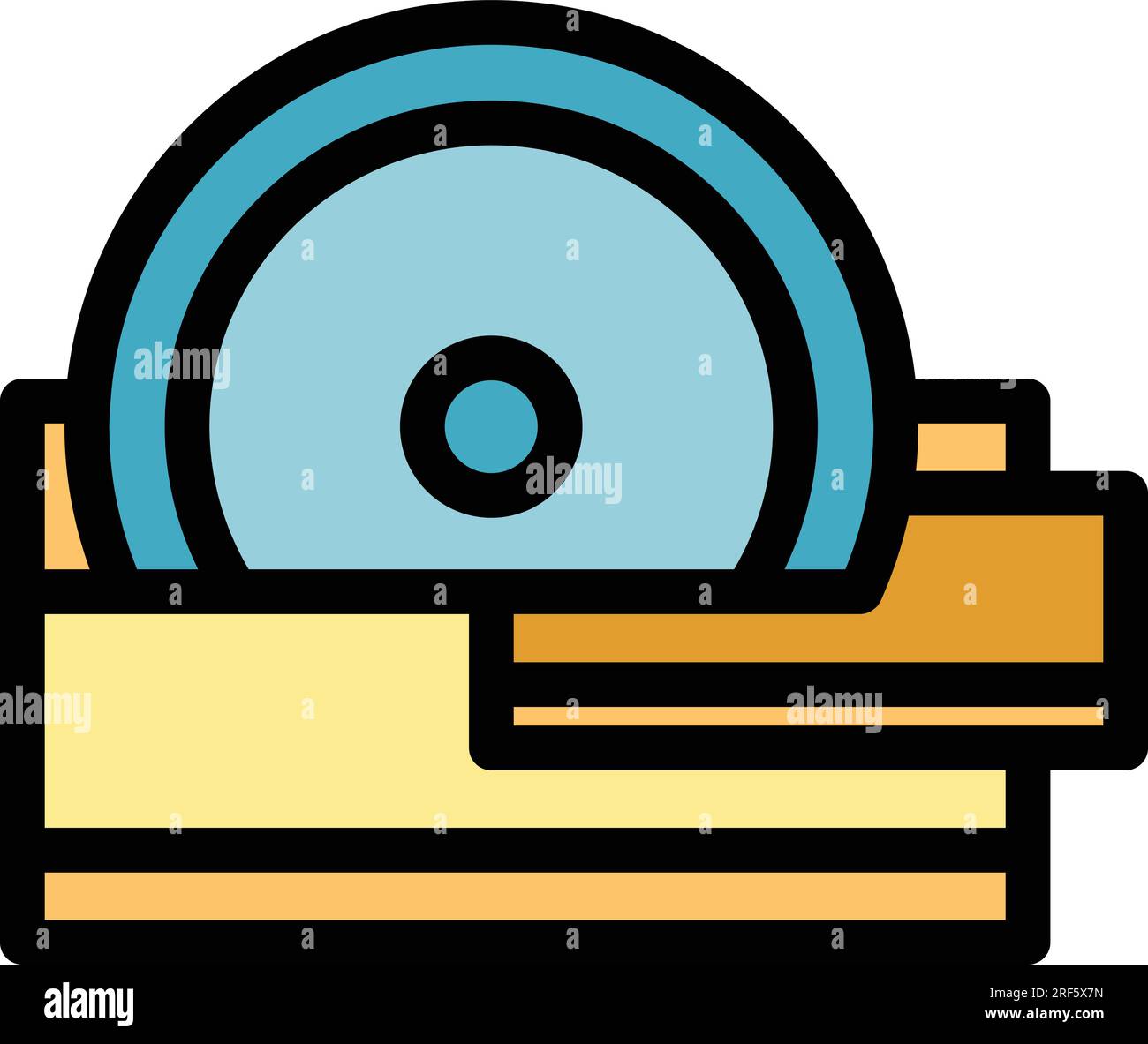 Drywall circular saw icon outline vector. Plaster cement. Pile wall ...