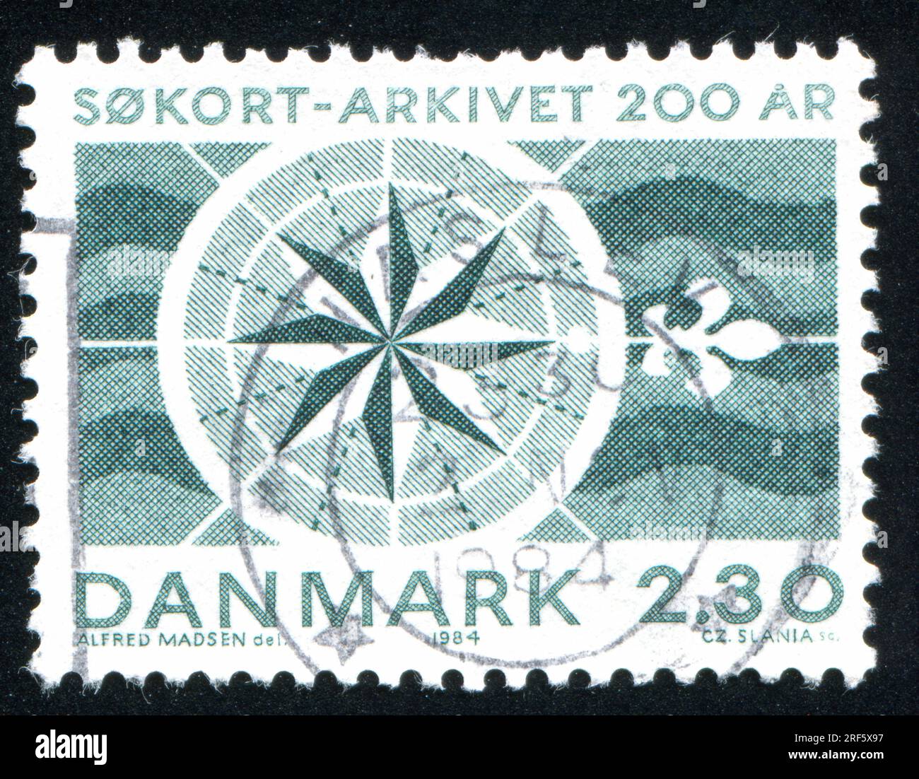 DENMARK - CIRCA 1984: stamp printed by Denmark, shows compass, circa ...