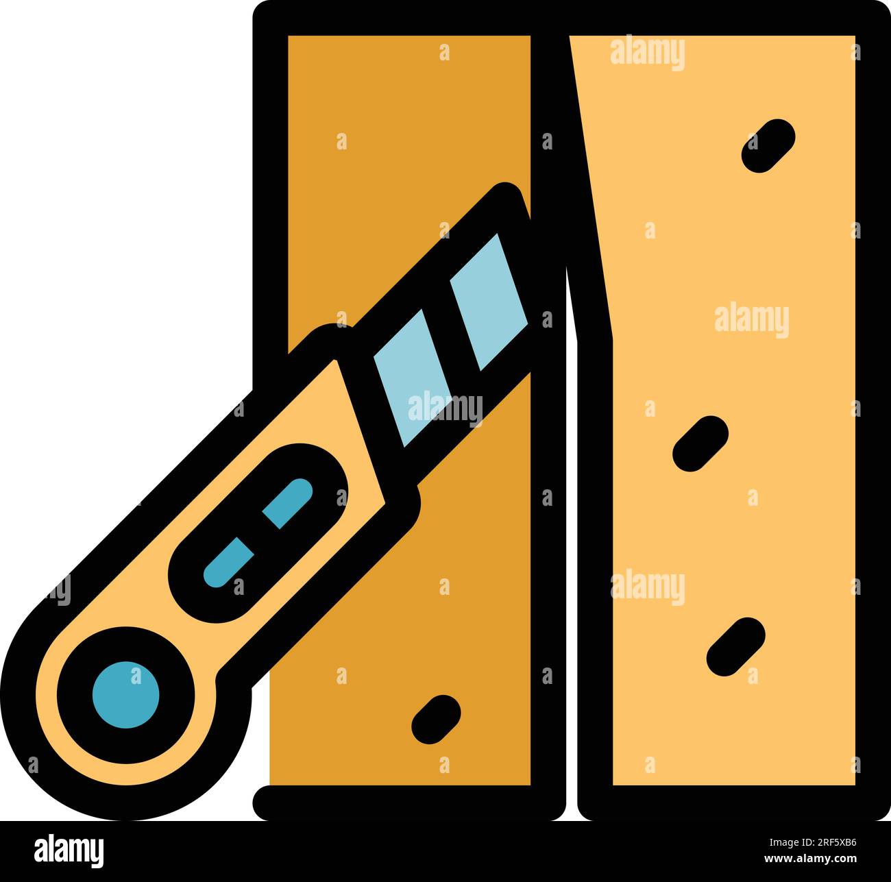 Cut drywall icon outline vector. Home paint. Wall construction color ...