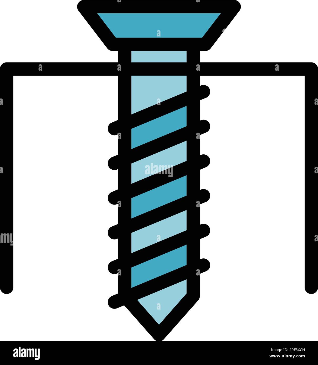 Steel screw icon outline vector. Drywall construction. Plaster house color flat Stock Vector ...