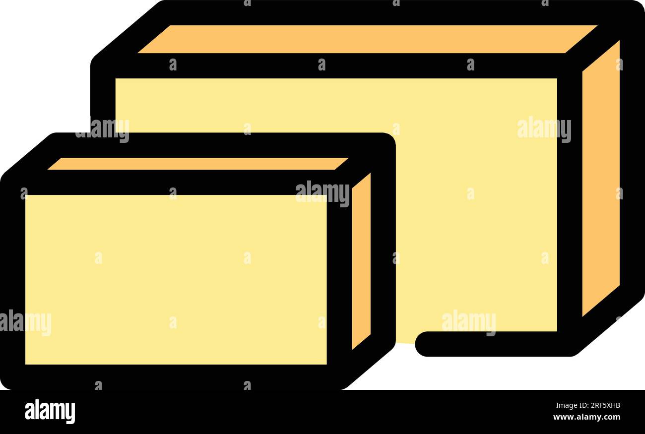 Brick cement icon outline vector. Wall construction. Board stone color ...