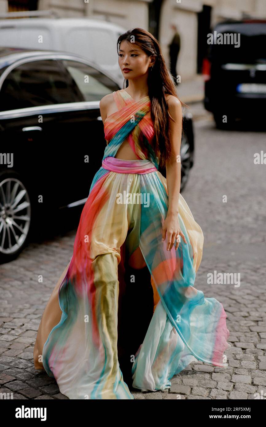 Paris, France. 05th July, 2023. Street style, Caroline Hu arriving at ...