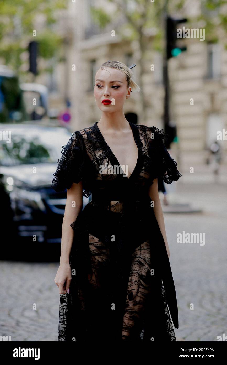 Paris, France. 05th July, 2023. Street style, Romane Innc arriving at ...