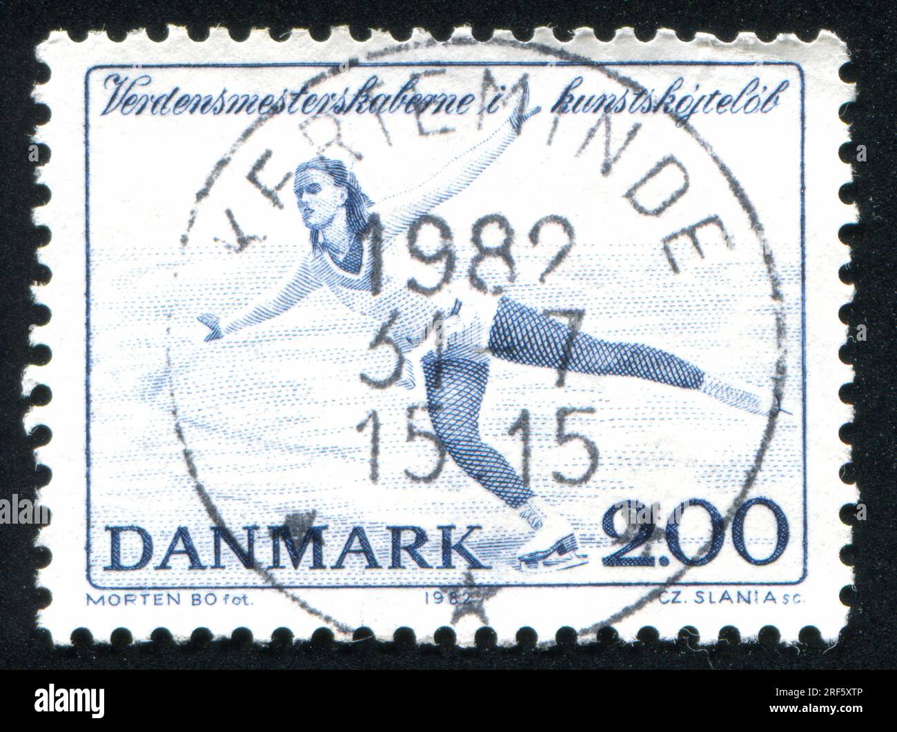 DENMARK - CIRCA 1982: stamp printed by Denmark, shows World Figure ...