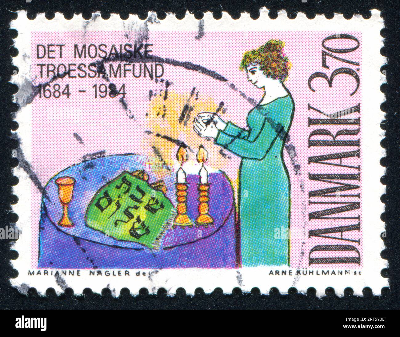 DENMARK - CIRCA 1984: stamp printed by Denmark, shows Woman blessing ...