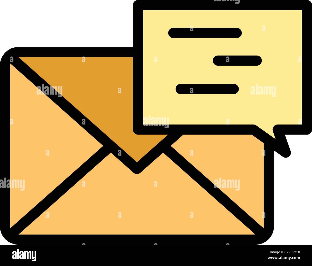 Chat mail icon outline vector. Post smm. Cross marketing color flat ...