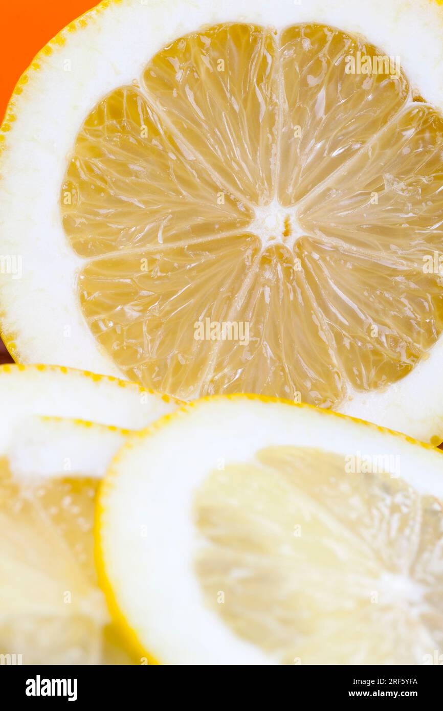 cut citrus lemon during cooking and other types of dishes, yellow lemon ...